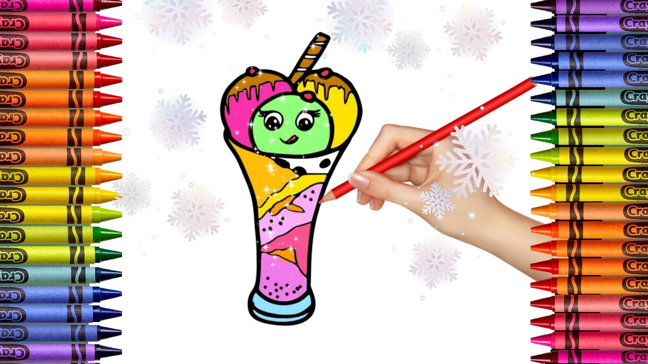 HOW to draw FALOODA ICE CREAM /Colouring FALOODA ICE CREAM /draw cute ...