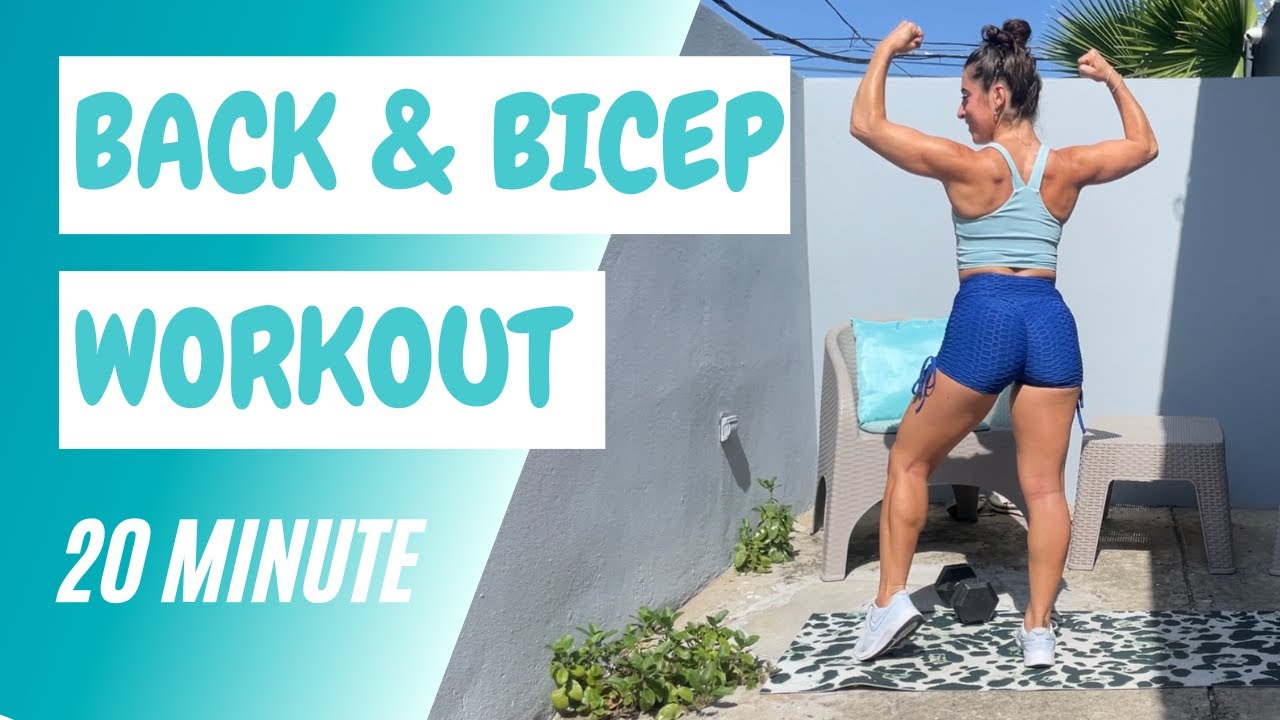 20 Minute Back and Bicep Workout- Upper Body Pull Workout Dumbbells ...