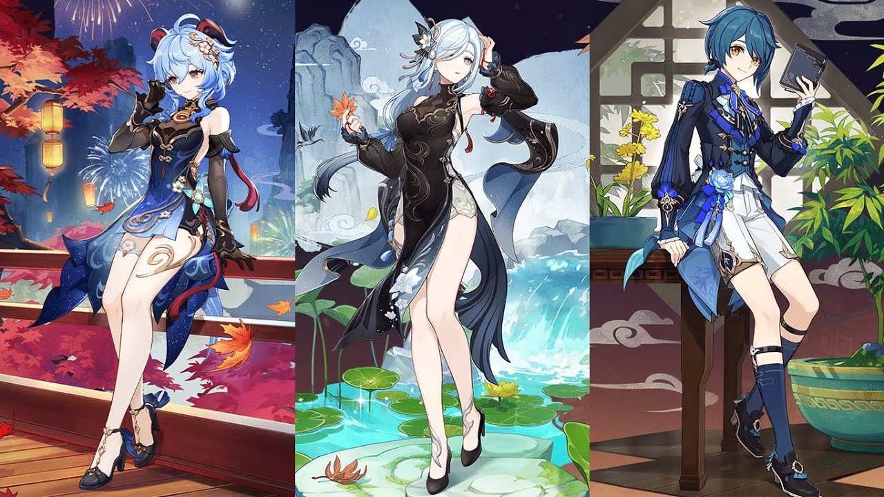 4 4 New Free Skin Ganyu And Shenhe New Outfit Showcase Genshin