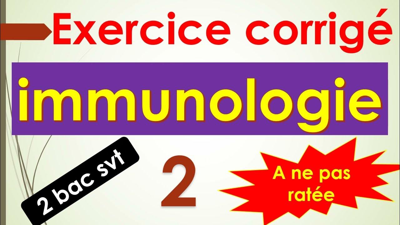 2 bac svt exercices corrigés 2 immunologie - YouTube