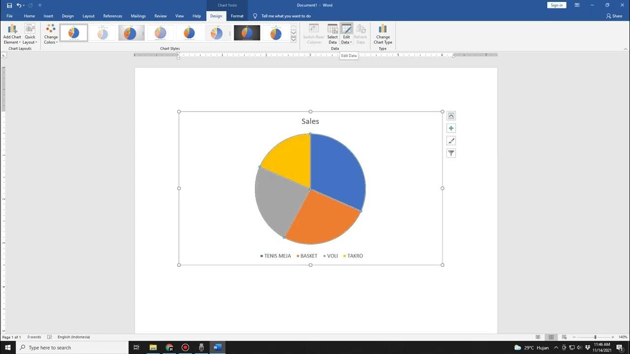 Tutorial Membuat Diagram Lingkaran di Microsoft Office Word, Cara ...