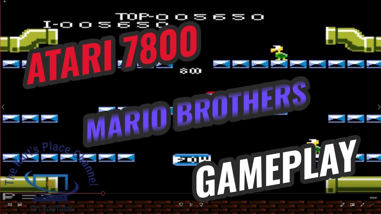 Atari 7800 Console Mario Brothers Gameplay - YouTube