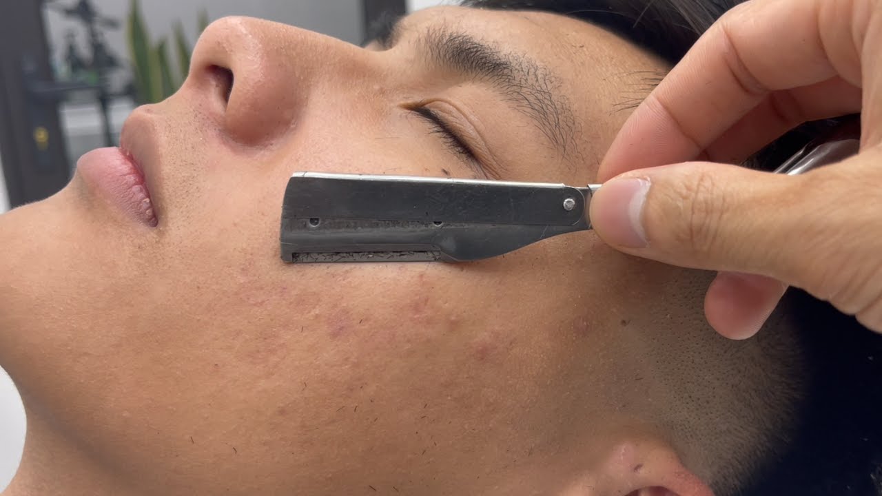 ASMR 😮 FOR A GOOD SLEEP 🧑 SHAVING BEARDS AND DEAD SKIN FOR MAN ...