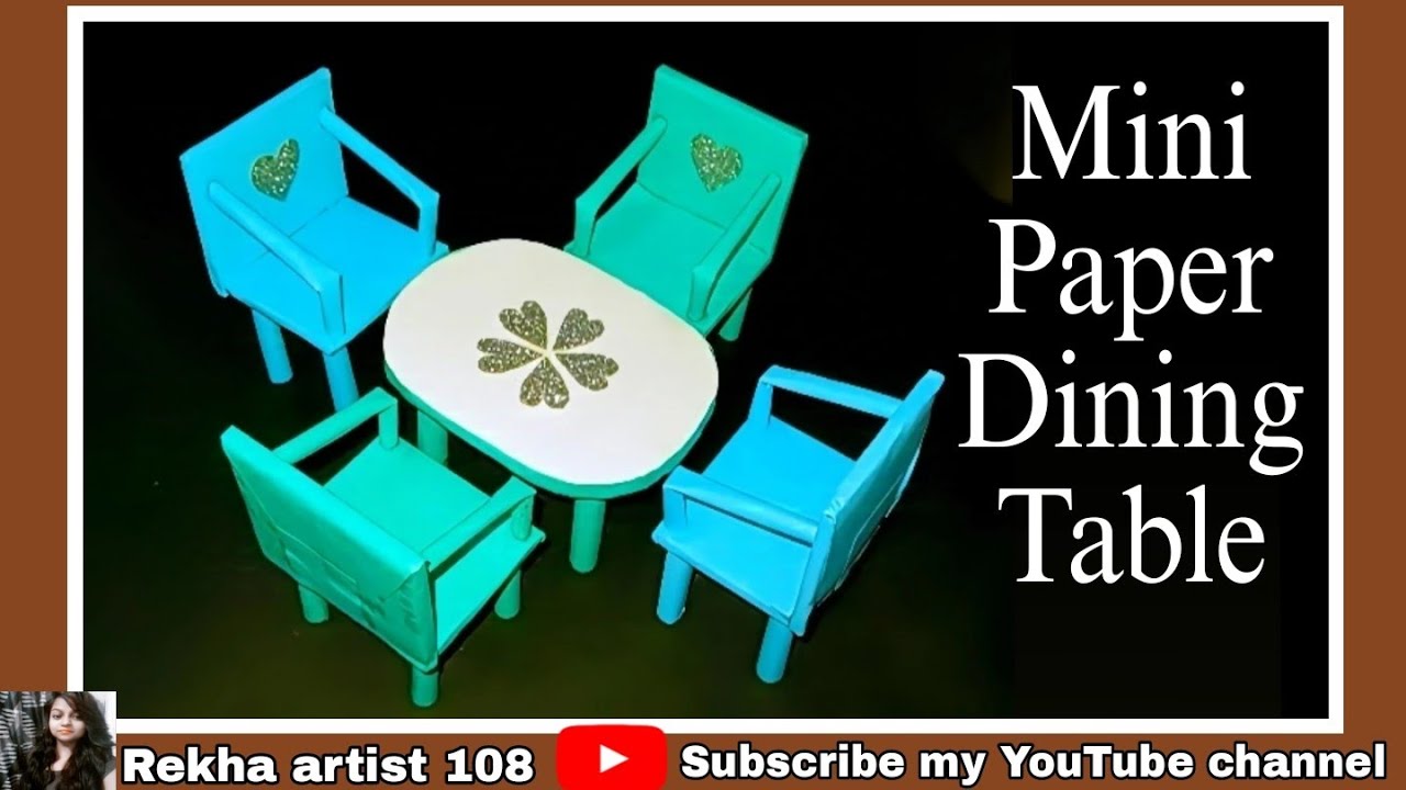 Mini Paper Dining Table & Chair / Dining Table / Paper Craft - YouTube