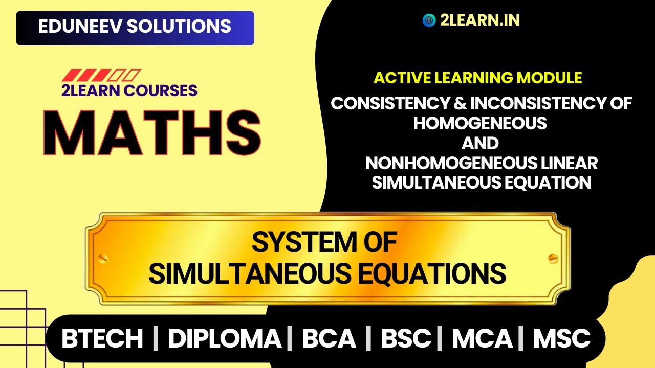 Consistency and Inconsistency of Homogeneous and Nonhomogeneous Linear ...