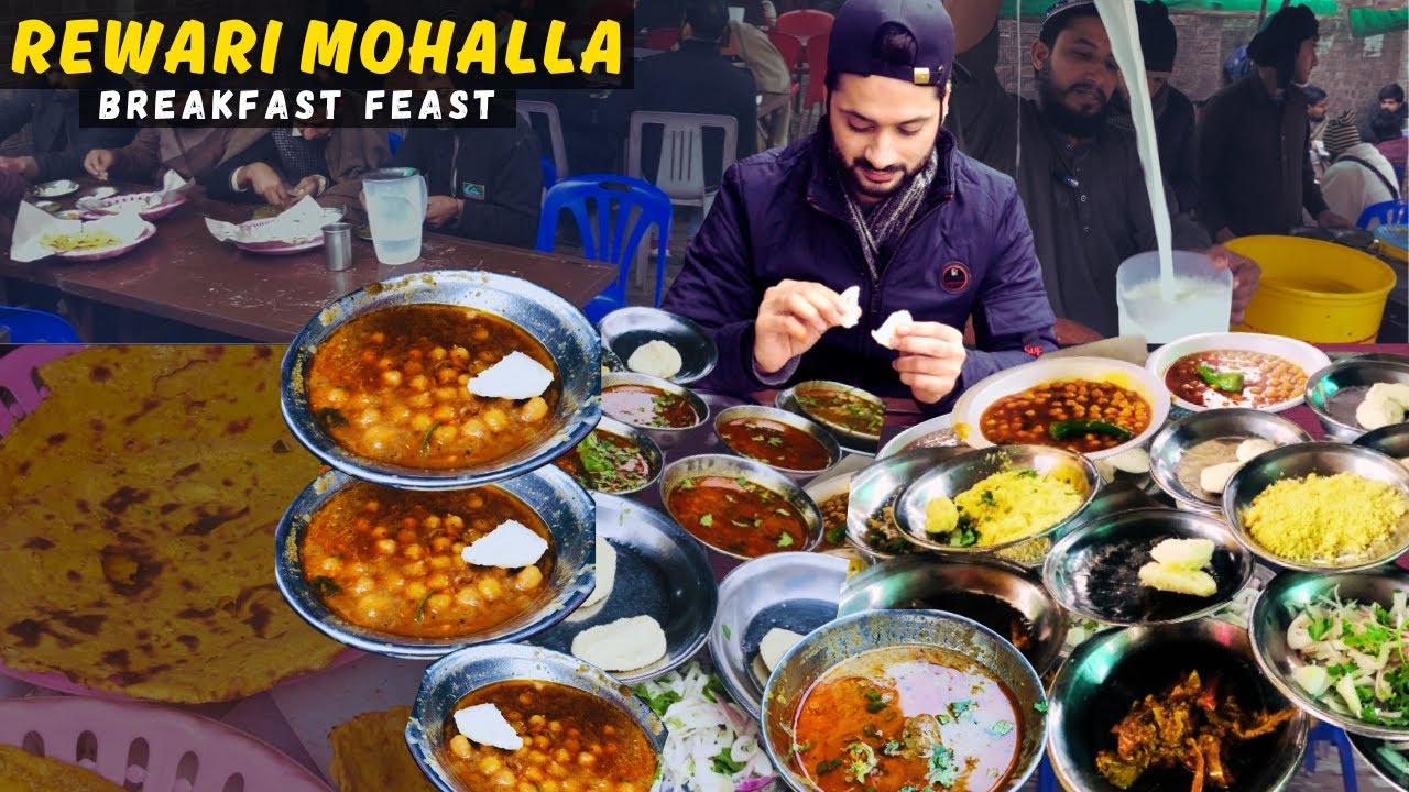 Famous Rewari Nashta | Paye, Lahori Chanay, Nihari, Missi Roti, Lassi ...