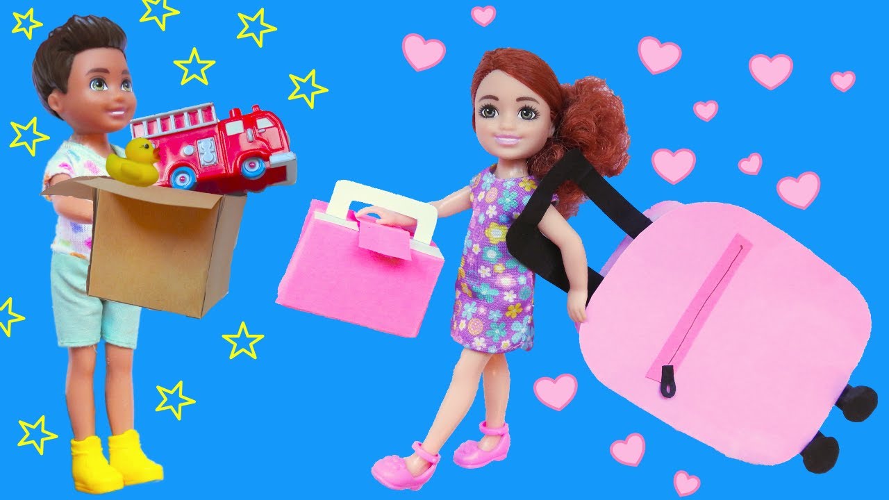 Barbie and Ken Dolls Moving To A New House! Chelsea Dolls Pack their ...