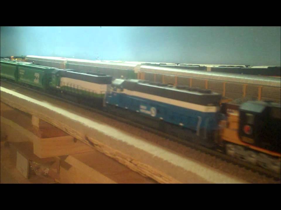 BN COAL TRAIN 002 - Seven BN/BNSF Freight Trains (Including 16 unit coal train with helpers ...