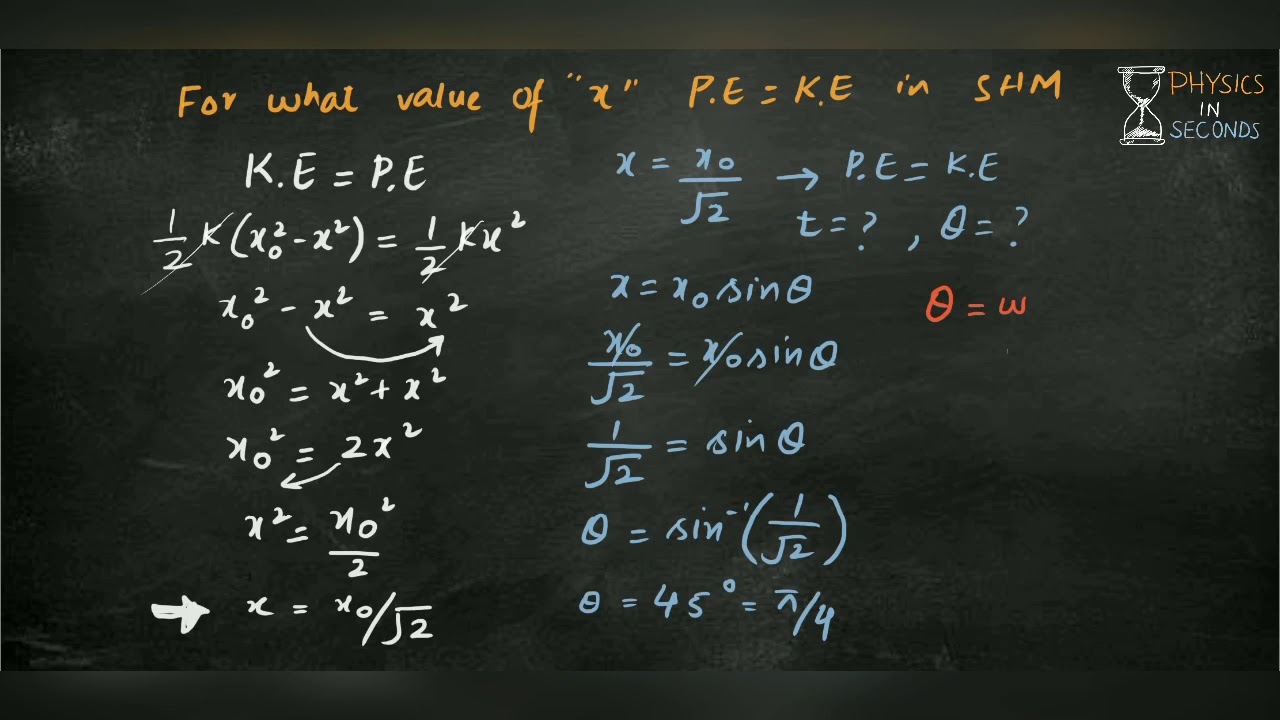For What Value Of X In SHM Potential Energy Is Equal To Kinetic Energy for-what-value-of-x-in-shm-potential-energy-is-equal-to-kinetic-energy