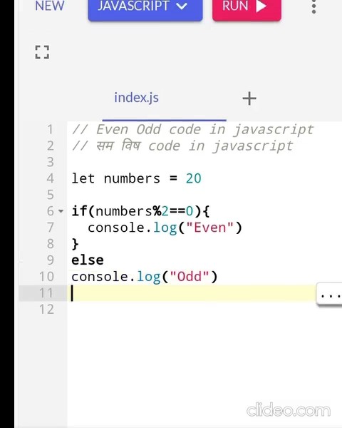 Even Odd program in javascript | if else condition | sum visham code # ...
