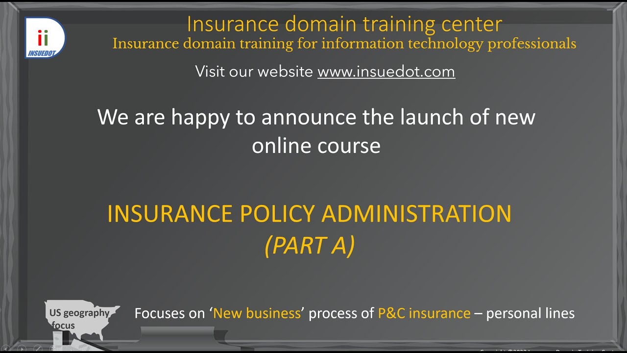 Insurance policy administration course - YouTube