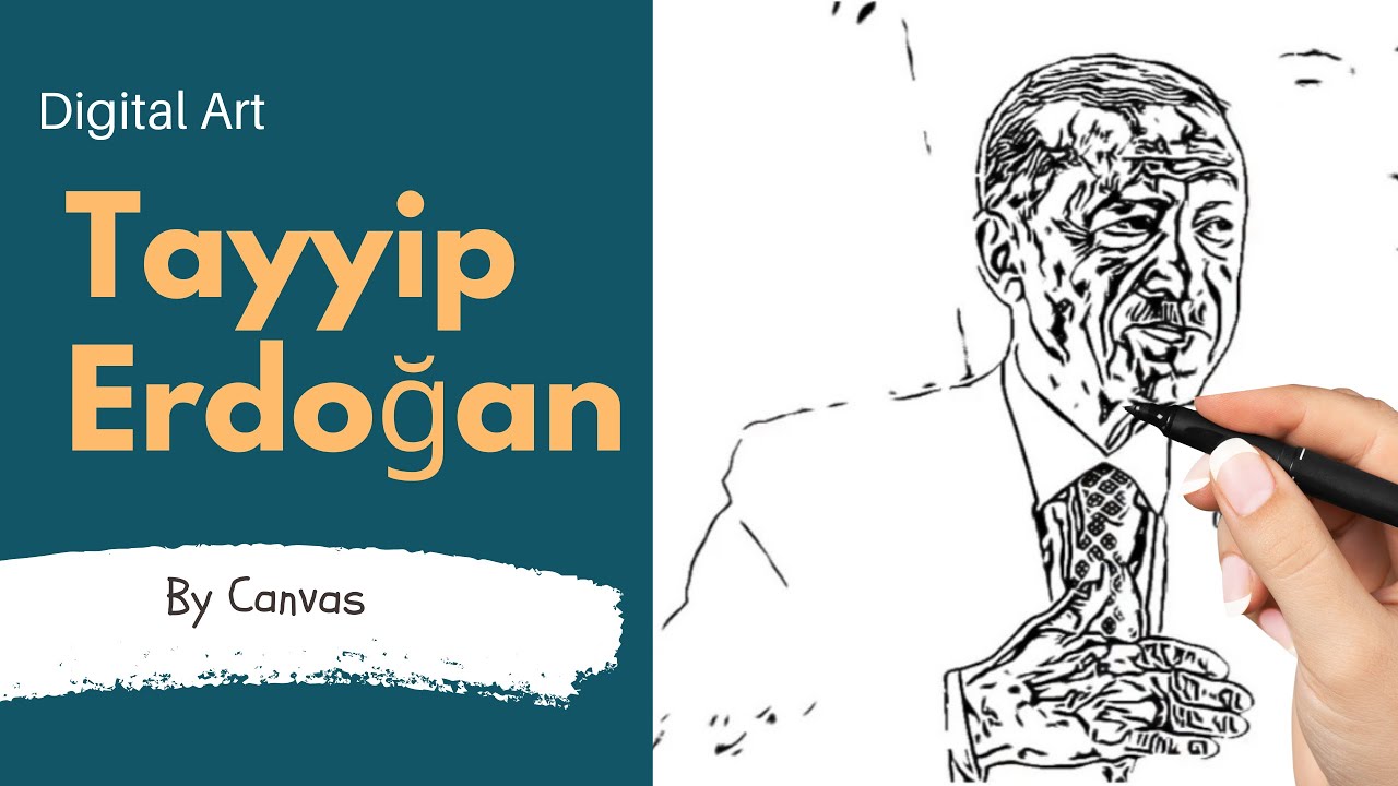 Erdogan Portrait Drawing | Recep Tayyip Erdogan Sketch | Turkish Leader ...