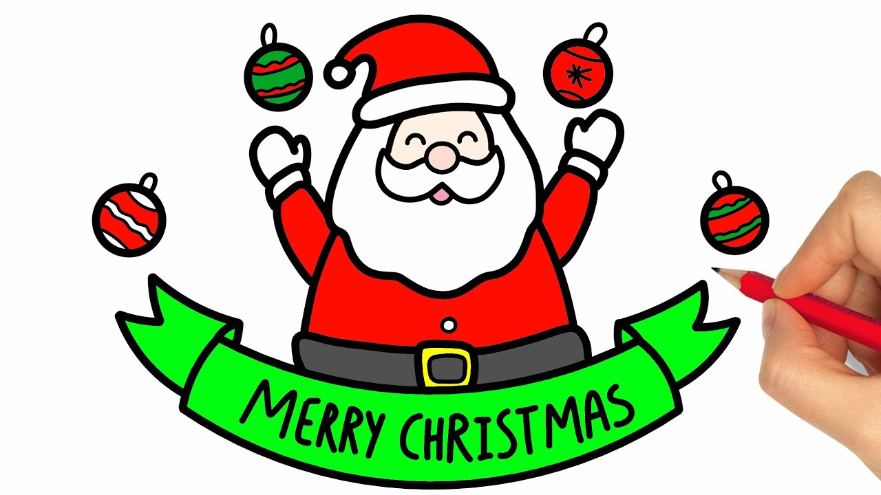 HOW TO DRAW SANTA CLAUS - HOW TO MAKE A CHRISTMAS CARD - YouTube