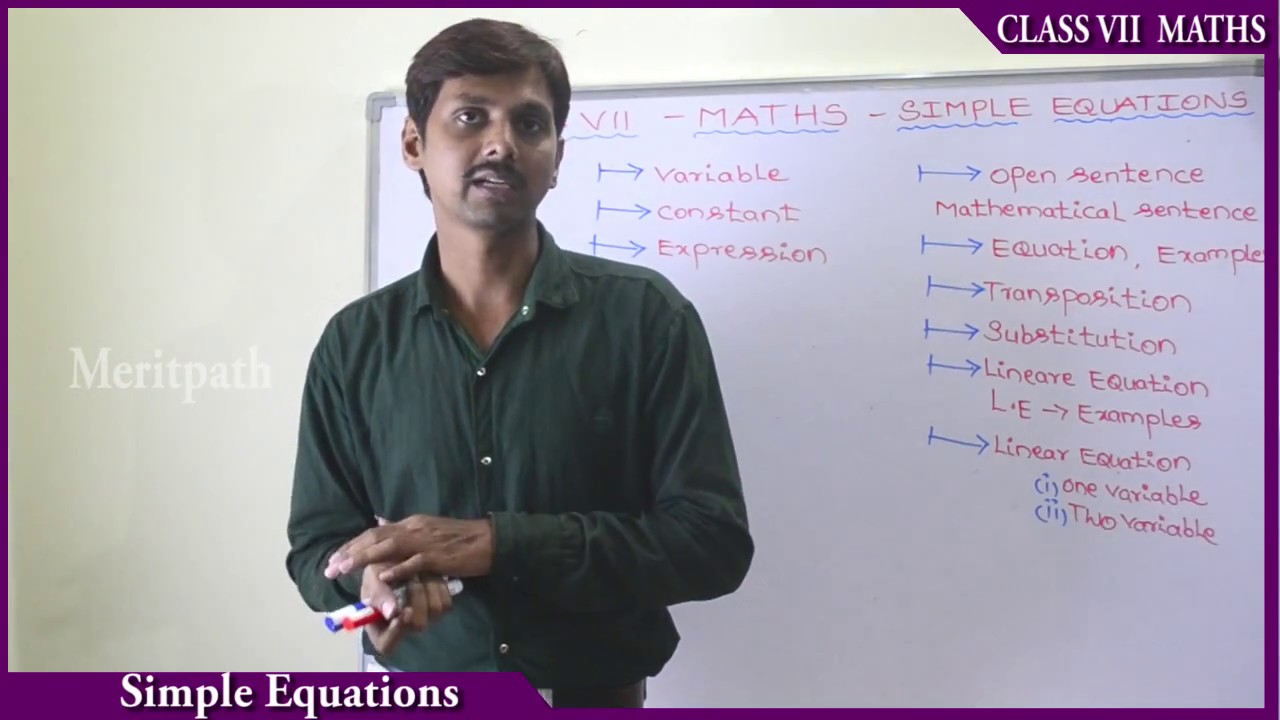 7 Class VII MATHS CBSE Simple Equations 1 - YouTube