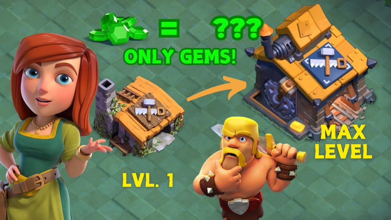 GEMMING BUILDER HALL 1 TO FULLY MAXED BUILDER HALL 10! (50k Gems spent ...