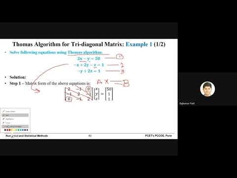 Class 8 July 12 Thomas algorithm for tridiagonal matrix - YouTube