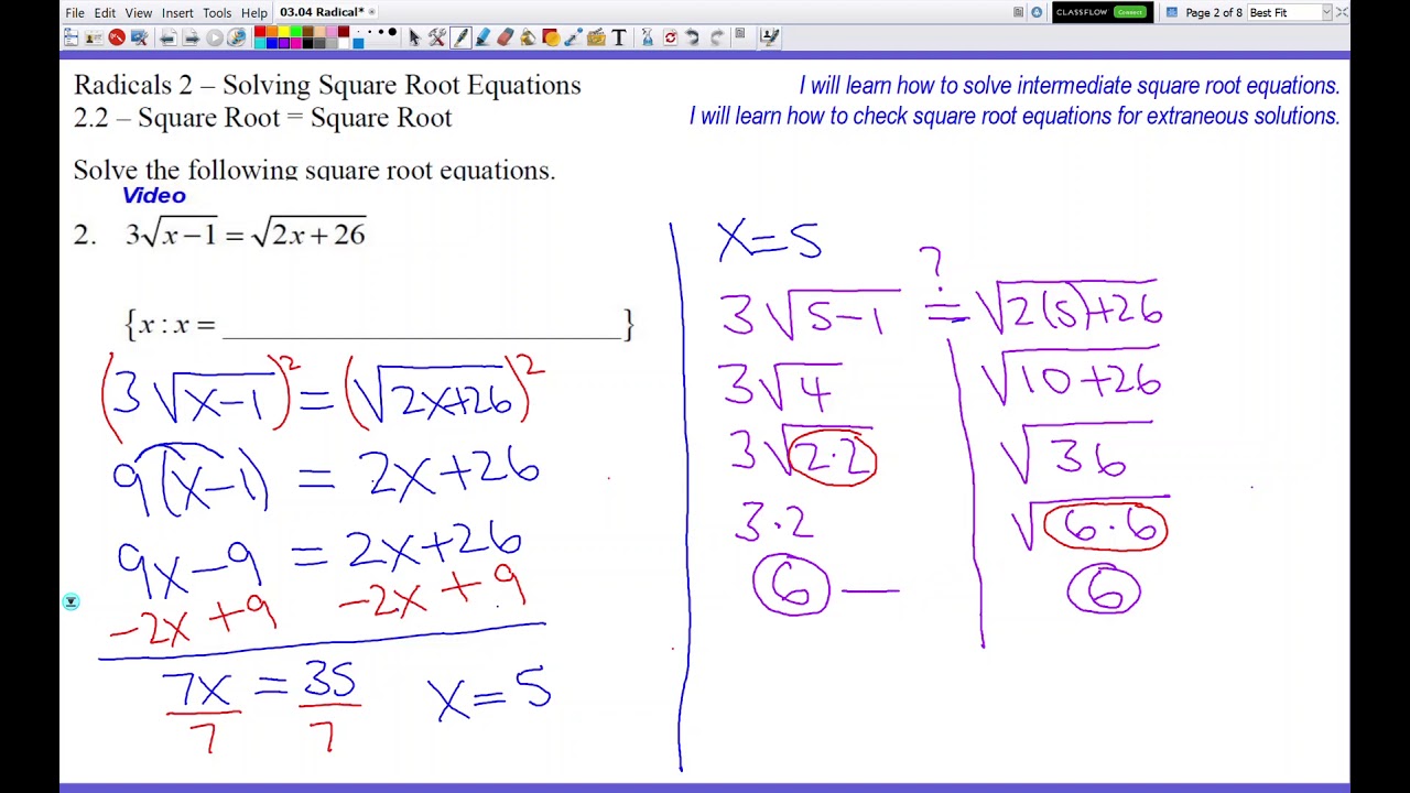 Radicals 2 2 Square Root Square Root YouTube