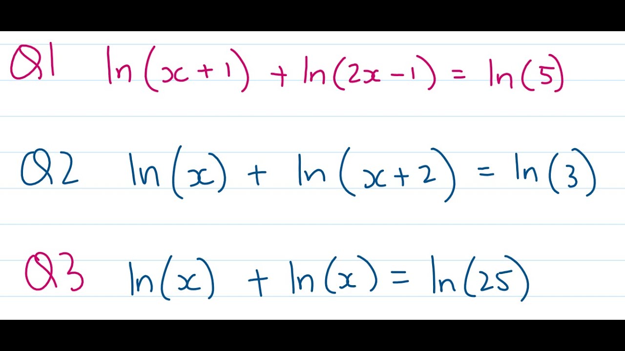 Easy Steps Math Log Rules Solve For X Using Log Rule 1 Ln a Ln b