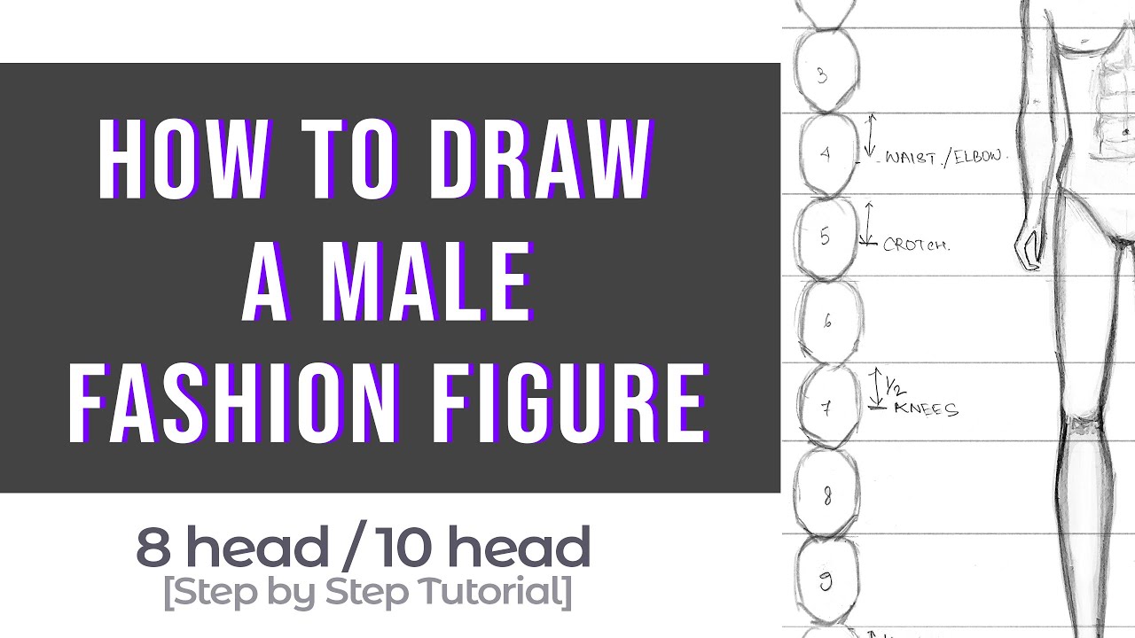 HOW TO DRAW A MALE FASHION FIGURE FOR BEGINNERS : TUTORIAL FOR 8 HEAD ...