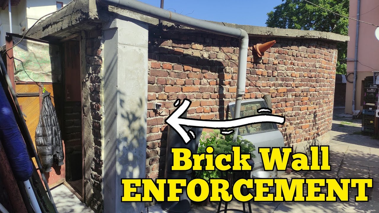 Old Bricks wall Repair. Concrete Wall Enforcement - YouTube