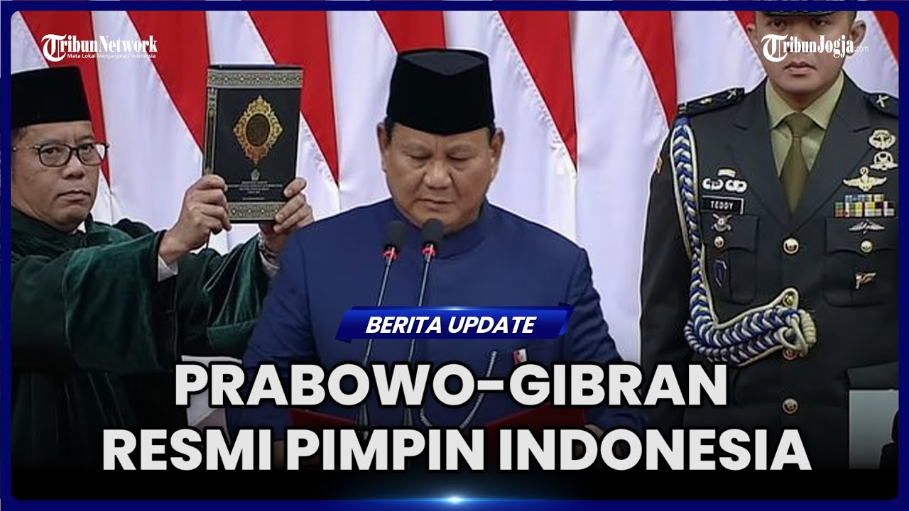 MOMEN SAAT SELURUH ANGGOTA MPR BERDIRI MEMBERI HORMAT KE PRABOWO-GIBRAN ...