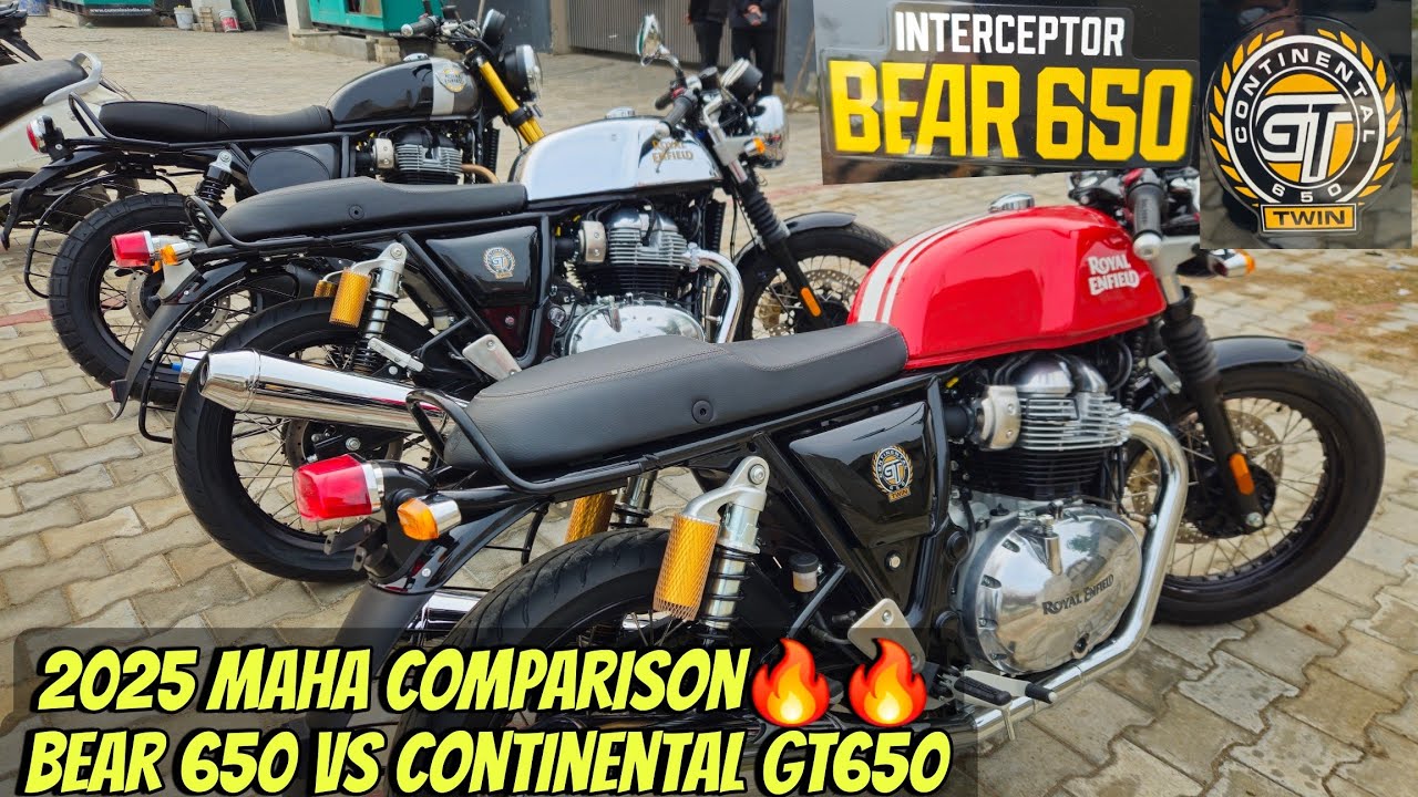 Royal Enfield New Bear 650 vs Continental GT650 Full Comparison Video ...