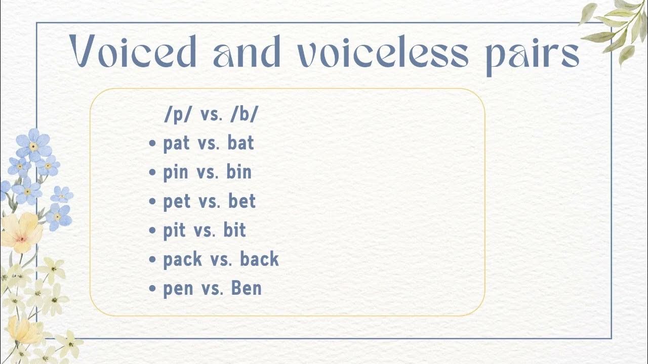 Consonant Distinctions /p/ vs. /b/ - YouTube