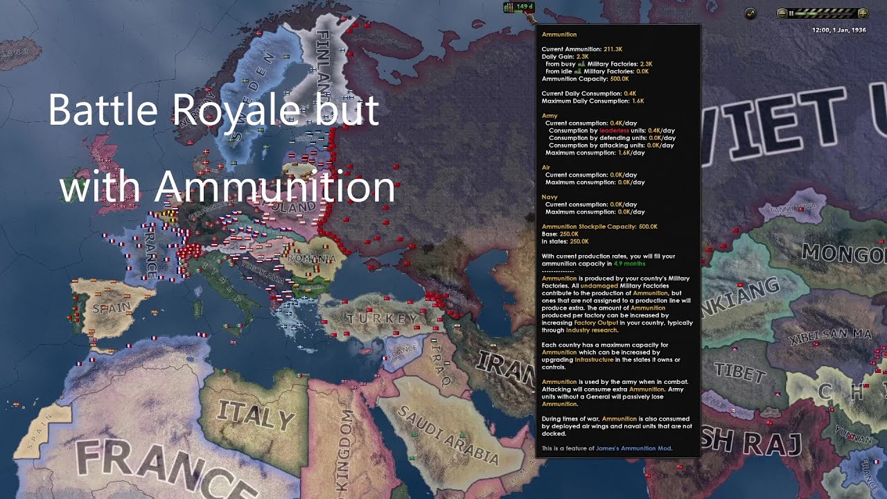battle Royale with Ammunition mod to 1990- Hoi4 Timelapse - YouTube