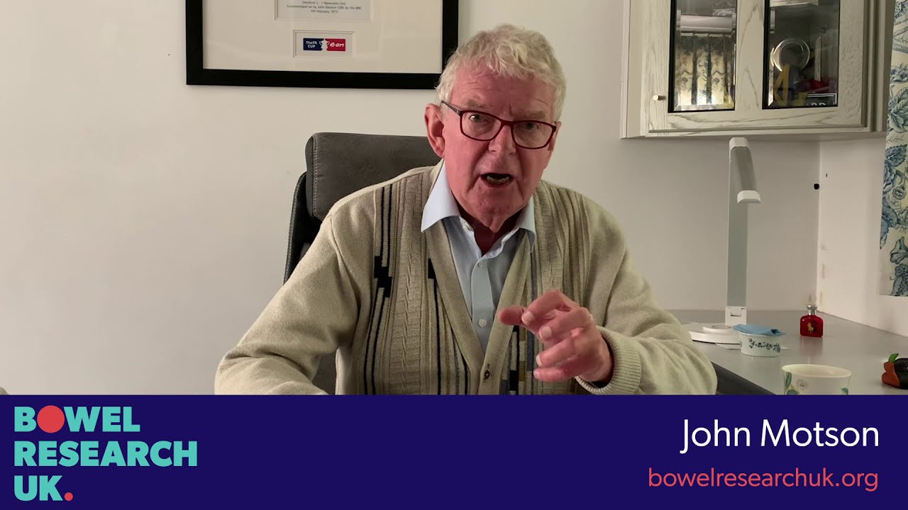 John Motson -talks about supporting Bowel Research UK - YouTube