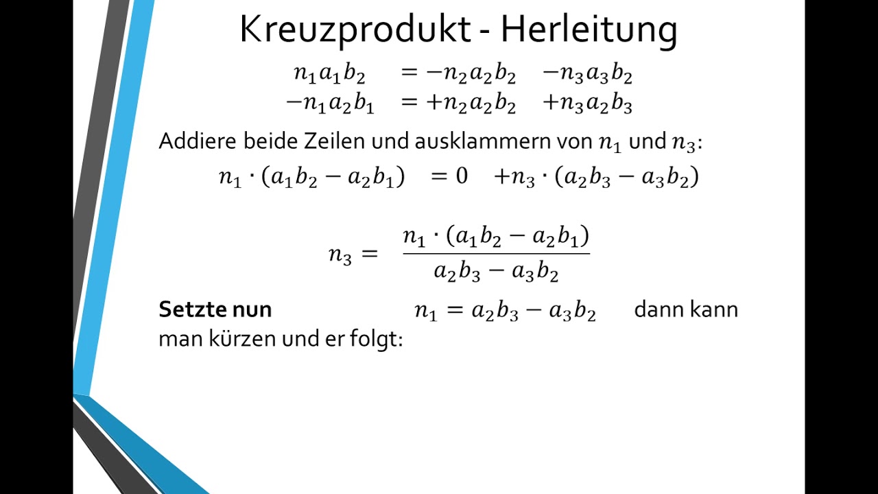 Herleitung Kreuzprodukt Youtube