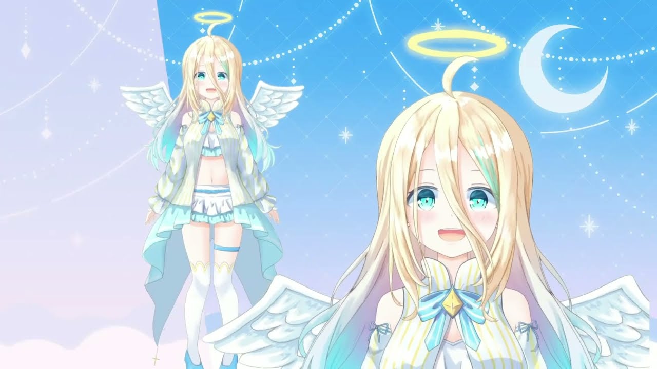 【Live2D Showcase】天使の女の子Vtuber （SDイラスト,op,ed トランジション付き)【魂募集】 - YouTube