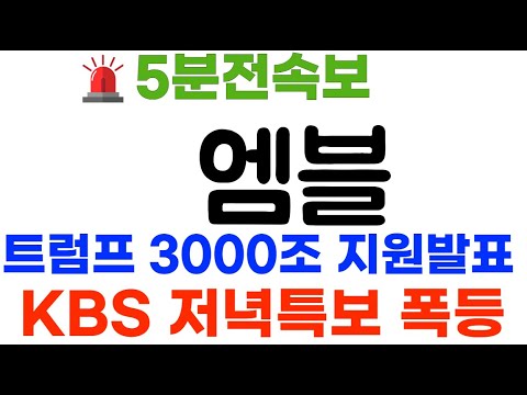 엠블 KBS저녁특보! 트럼프 3000% 지원확정 난리낫다 폭등~ #엠블코인 #엠블코인전망 - YouTube