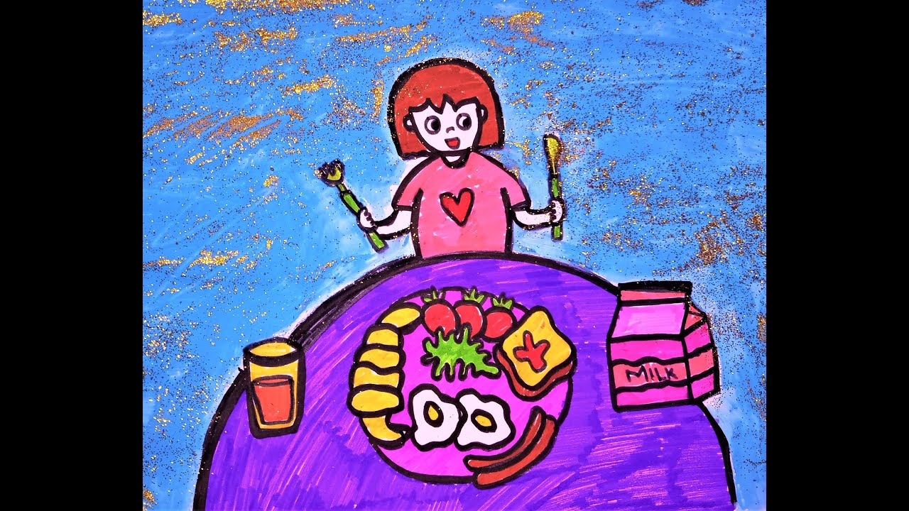 Learn to draw a Breakfast Easy Step by Step - YouTube