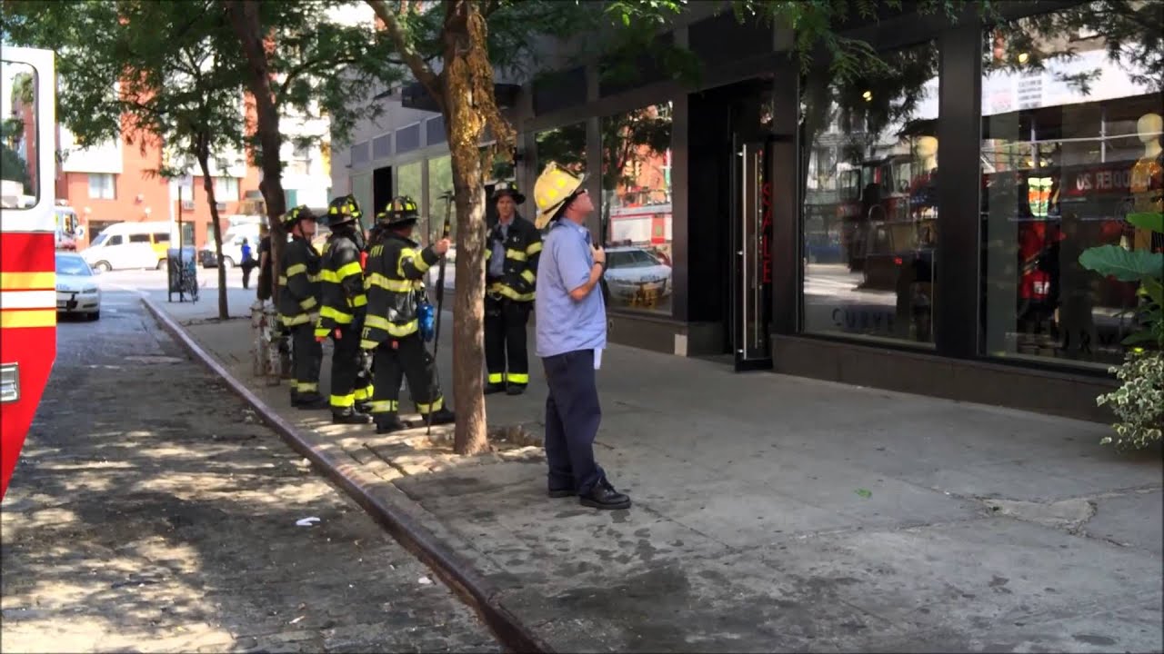 FDNY RESPONDING & ON SCENE OF VERY SMALL BALCONY FIRE ON BOND ST. IN ...