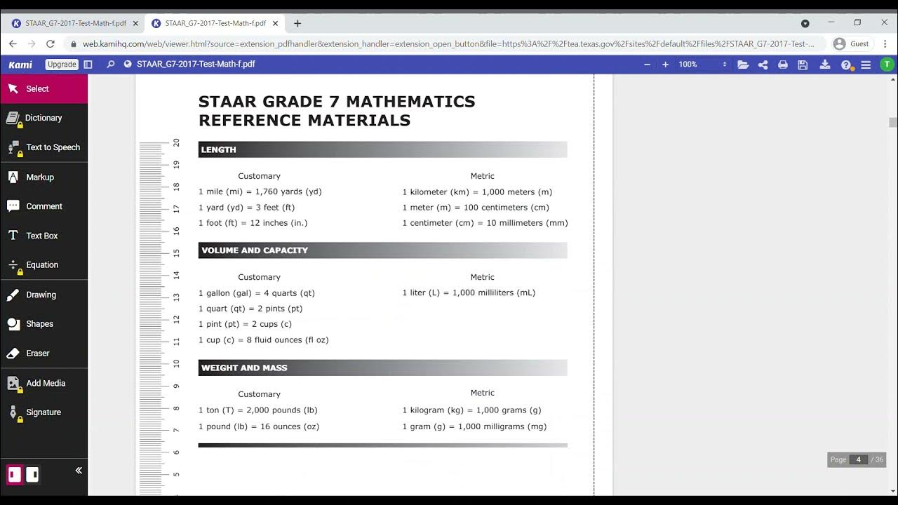 STAAR 7th grade 2017 Test questions 1-3 - YouTube