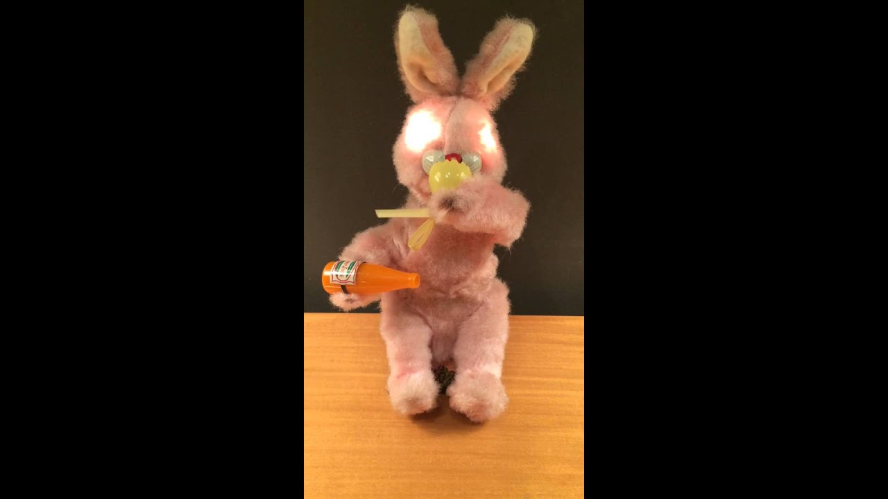 Vintage Working "Drinking Bunny" Mechanical Battery Operated Toy 1950s ...