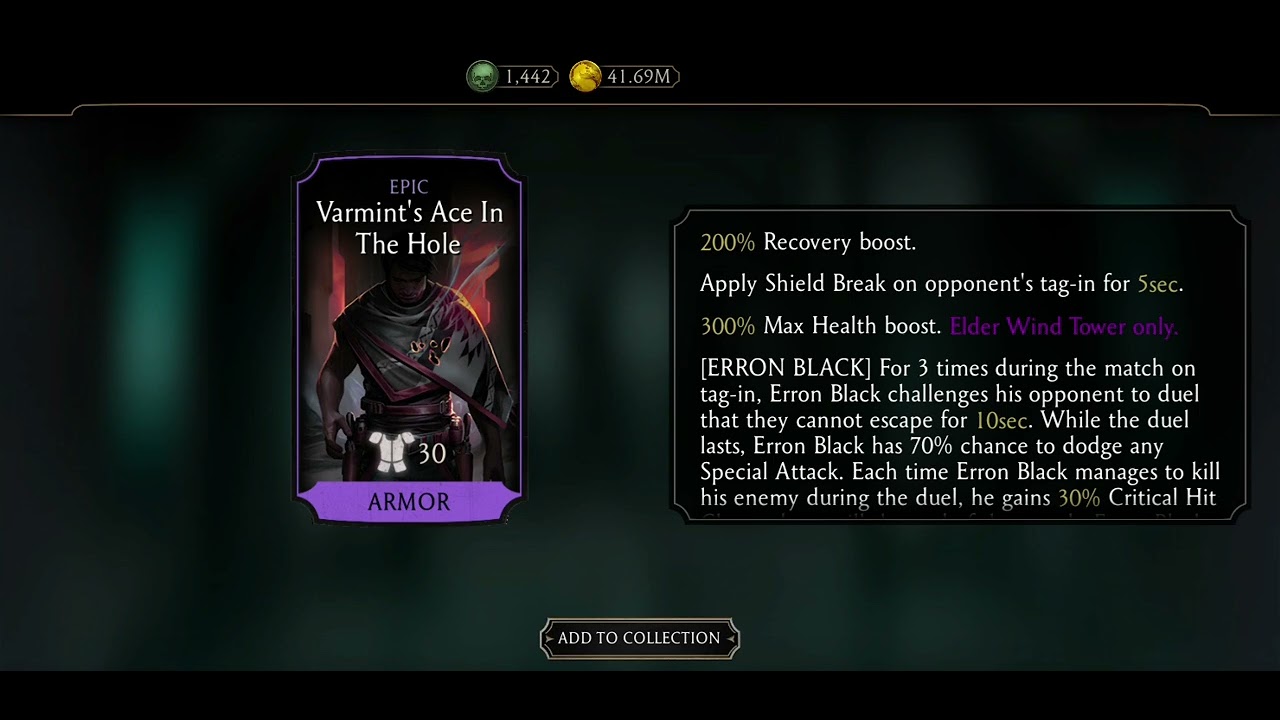 Varmint's Ace In The Hole, In battle 71 Normal Tower Nice Armor always ...