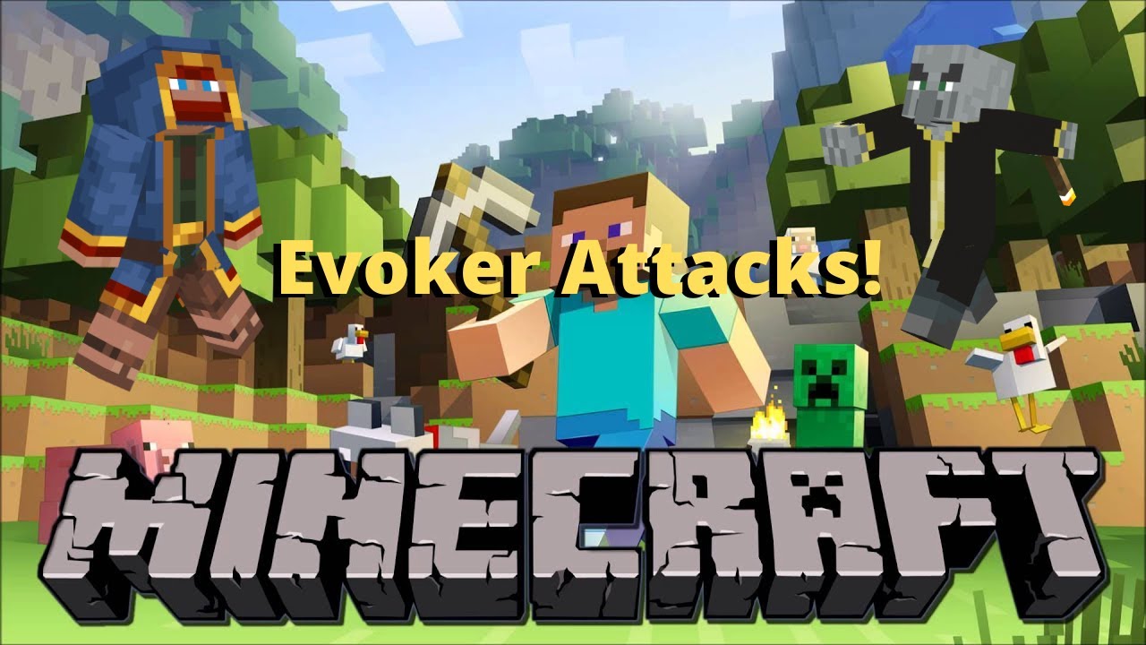 Kids Minecraft / Evokers attack Wandering Villagers? - YouTube