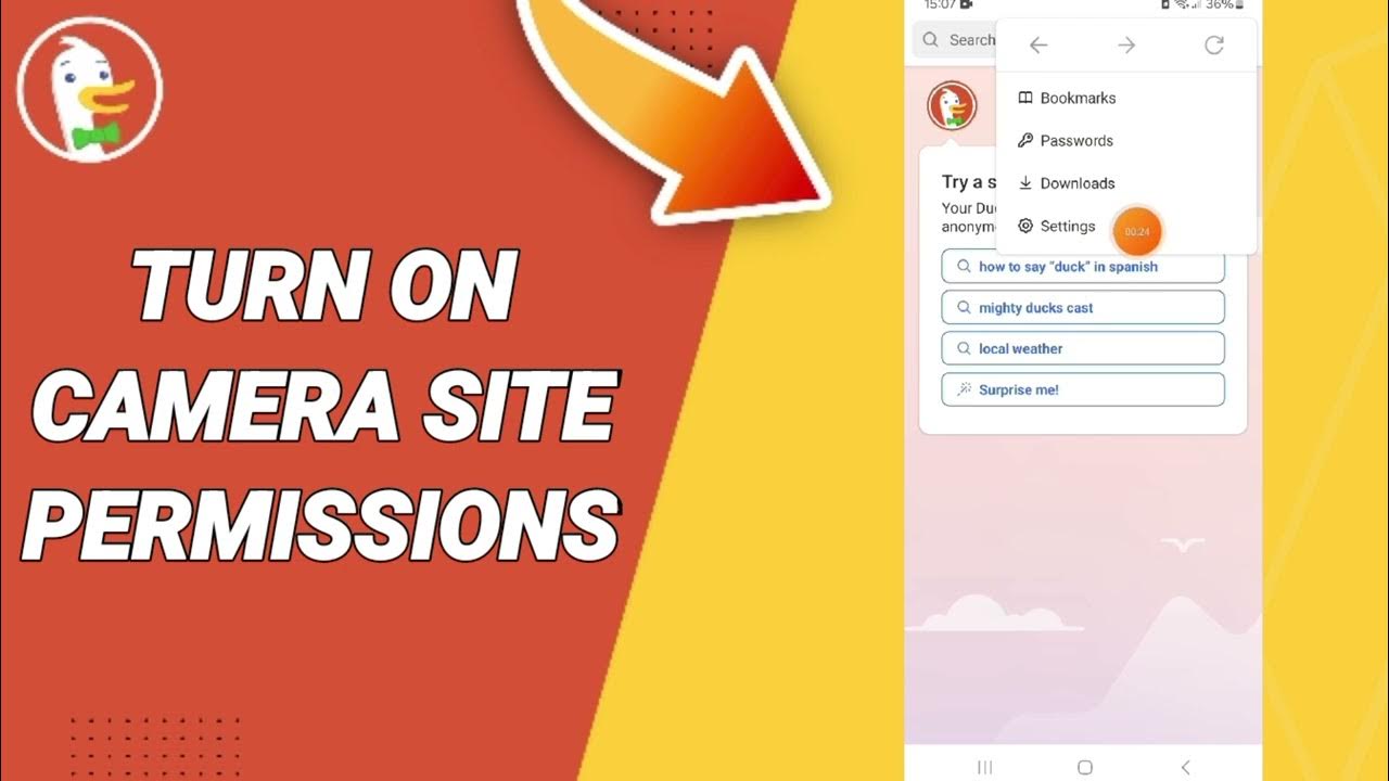 How To Turn On Camera Site Permissions On DuckDuckGo App - YouTube