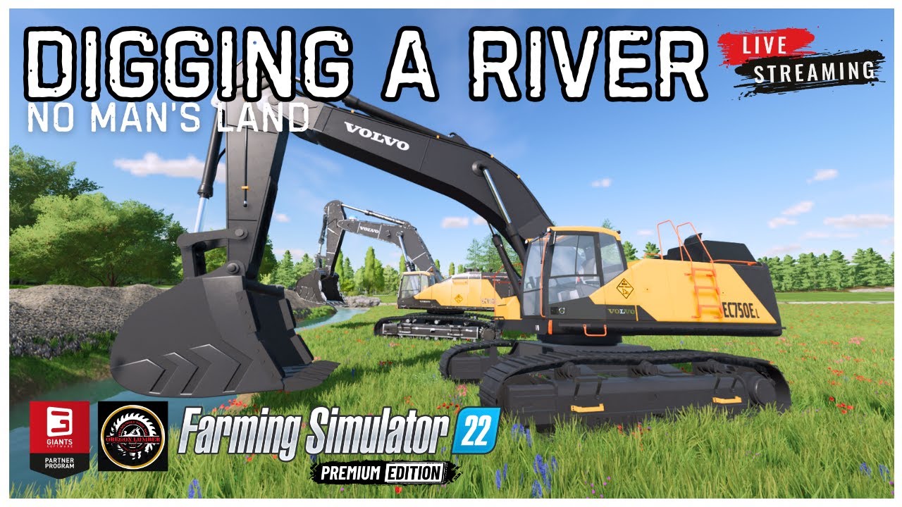 DIGGING A RIVER - NO MAN'S LAND - DIGGING STONES WITH VOLVO EXCAVATORS ...