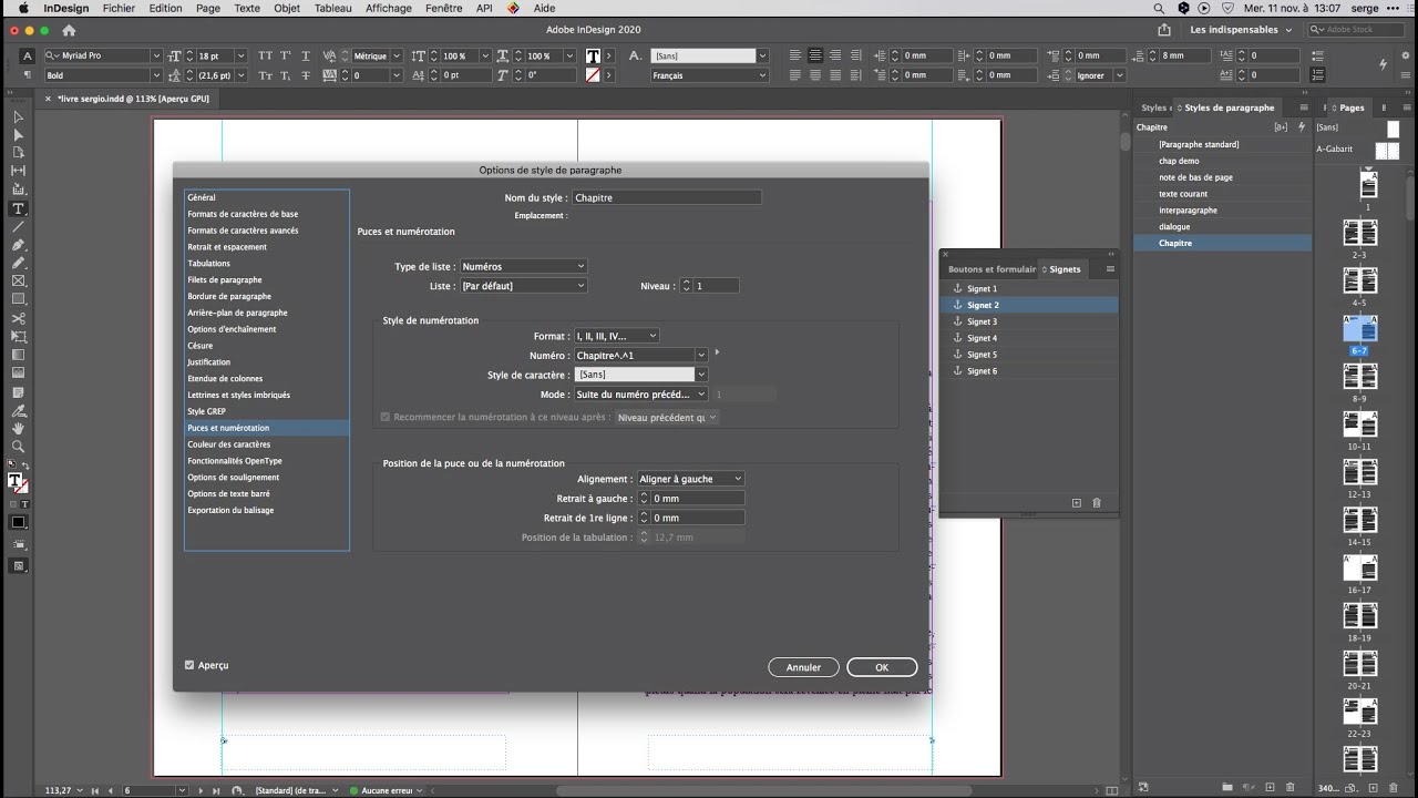 InDesign - Numérotation auto des chapitres - YouTube