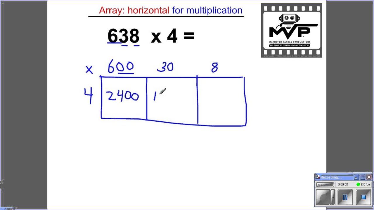 Multiplication Horizontal Array YouTube Multiplication Horizontal Array YouTube