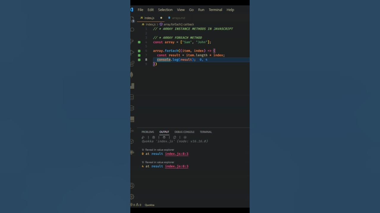 Array For Each Method In Javascript Javascript Typescript Nodejs Arrays Programming Array