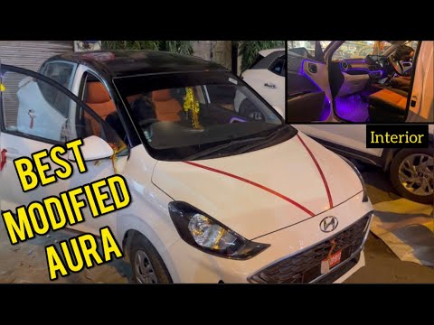 Hyundai's Aura Modified With Dual Tone Roof, Android & Many Other ...