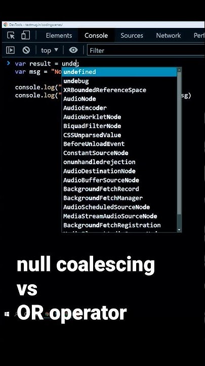 null coalescing vs OR Operator comparison #javascript #javascriptinhindi - YouTube