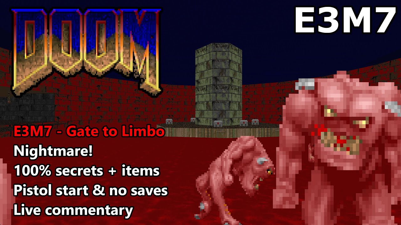 Doom: E3M7 (Gate to Limbo) - Nightmare! 100% Secrets + Items - YouTube