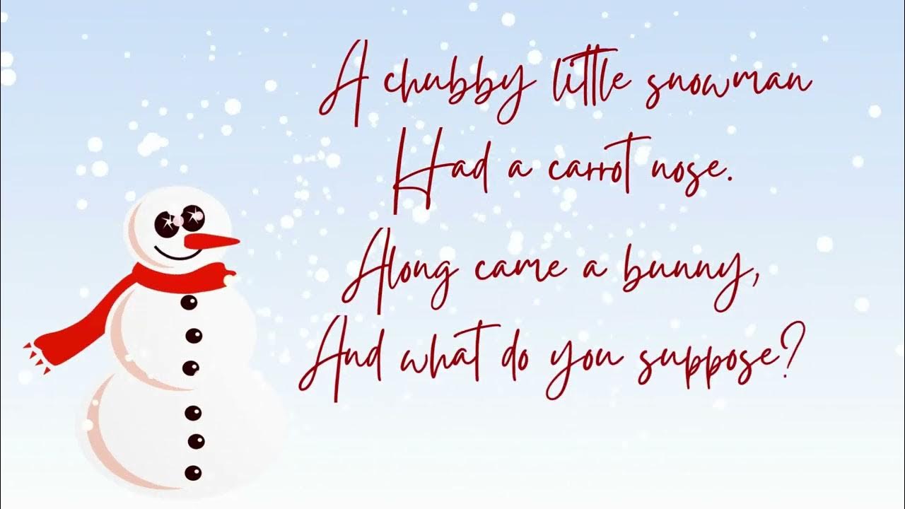 A Chubby Little Snowman- Christmas poems for kids #poems #winterpoem # ...