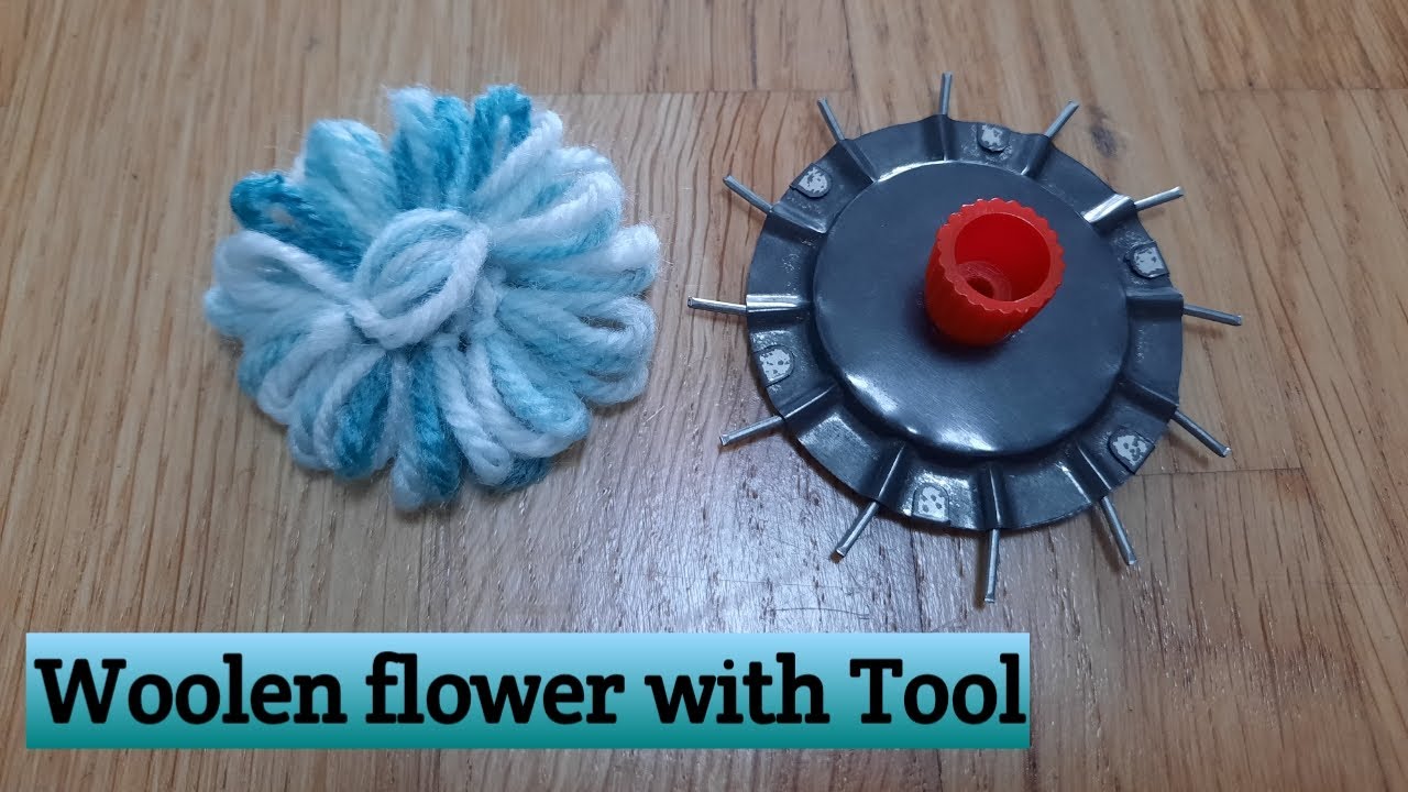 Woolen flower making with flower making tool // Woolen Flowers - YouTube