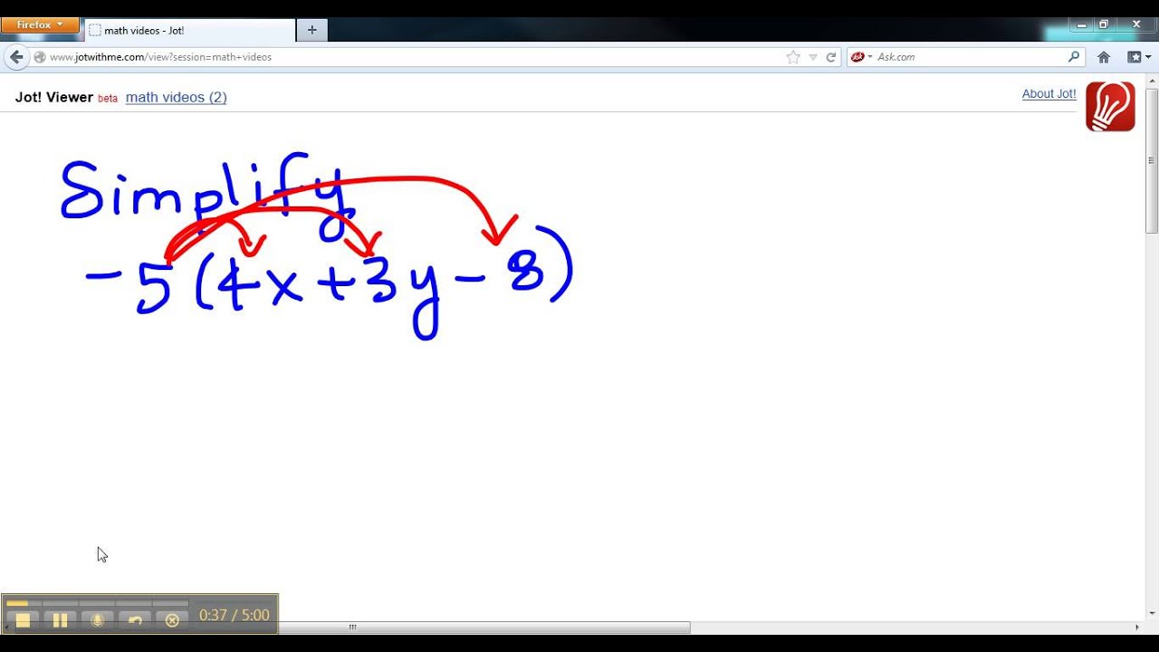 Simplify 5 4x 3y 8 YouTube