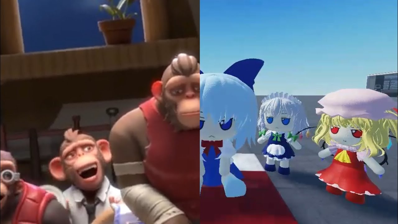 Singing Chinese Monkey Meme but Become Fumo - YouTube